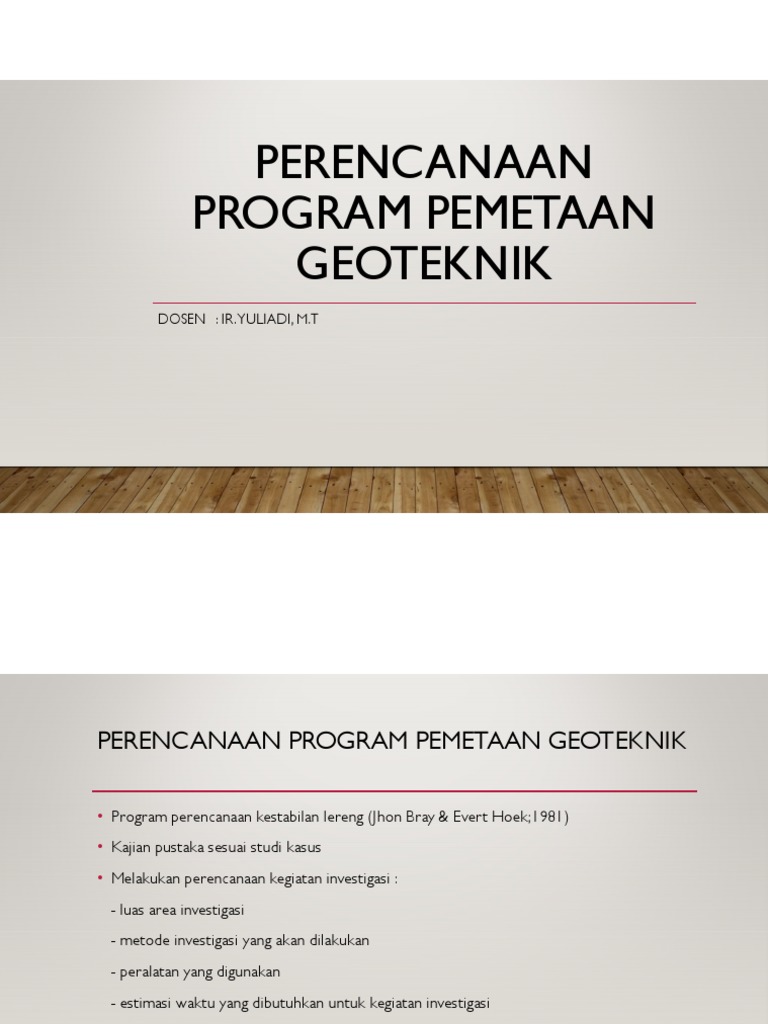 Perencanaan Program Pemetaan Geoteknik | PDF | Sains & Matematika