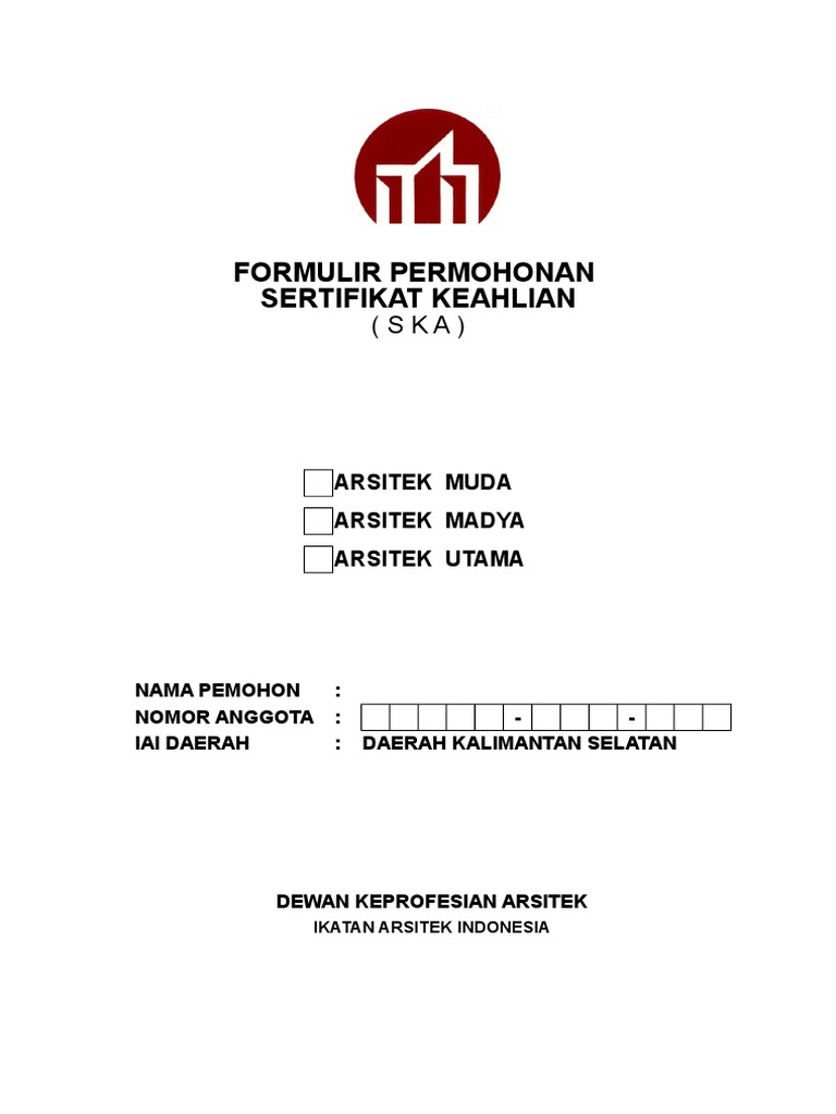 Formulir Sertifikasi Arsitek | PDF