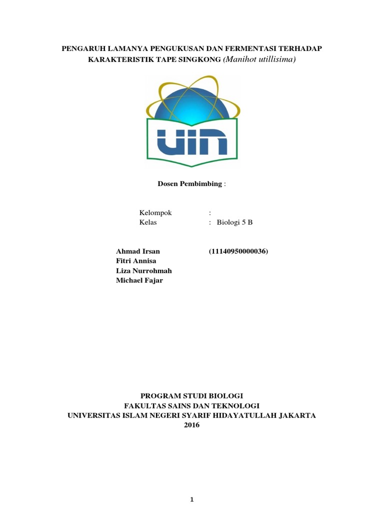 Pengaruh Waktu Pengukusan Dan Fermentasi Terhadap | PDF | Kesehatan ...