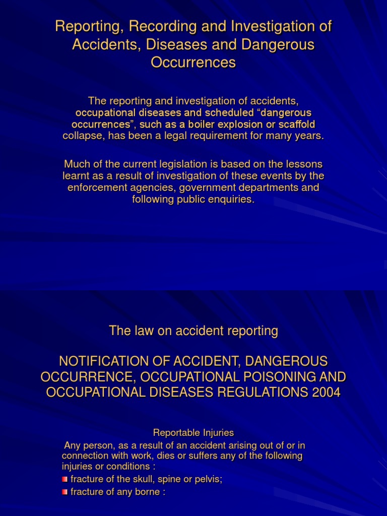 Reporting, Recording and Investigation | PDF | Insurance | Accident ...