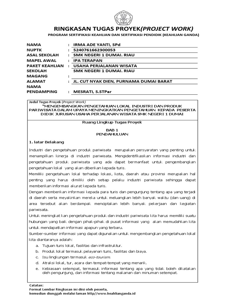 F-04 Ringkasan Project Work 2 - Modul 9 | PDF | Bisnis