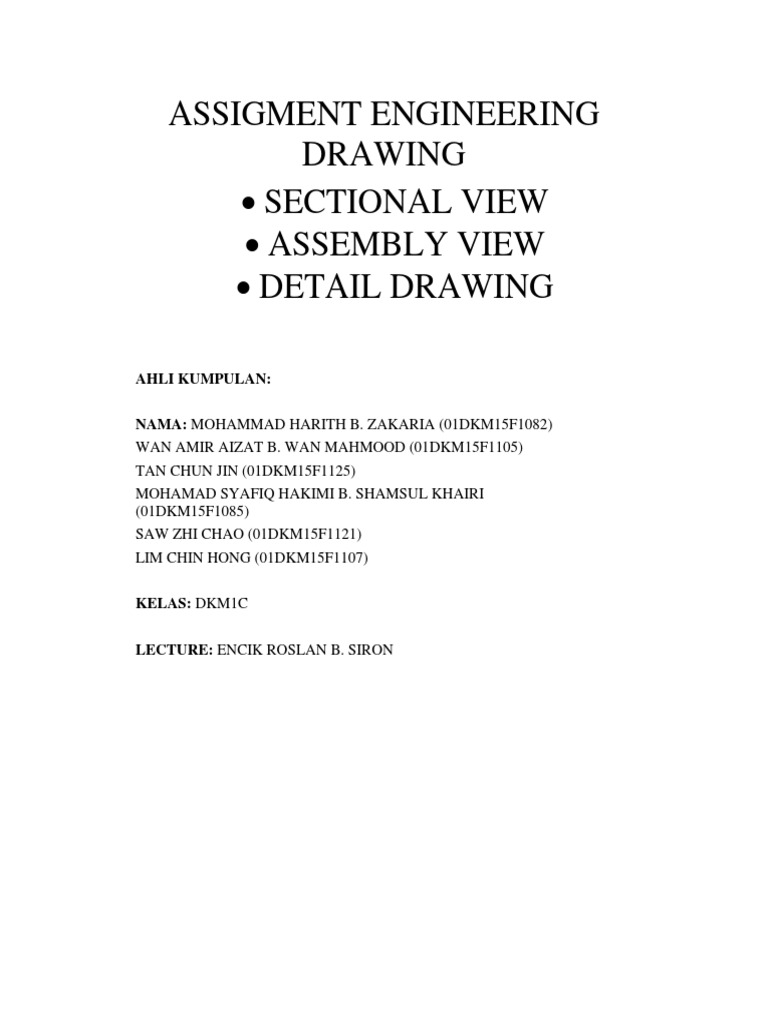 Assigment Engineering Drawing | PDF | Engineering Tolerance | Geometry