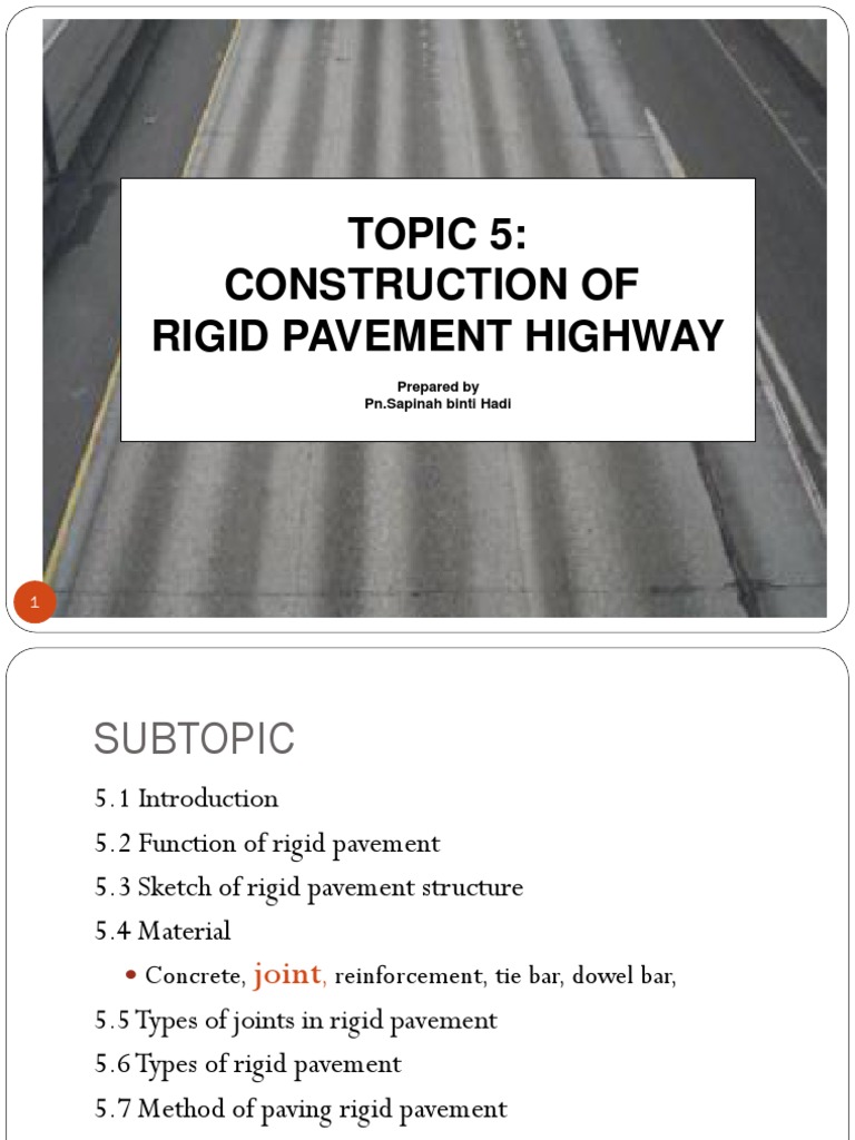Chapter 5 - Rigid Pavement - Latest | PDF | Road Surface | Concrete