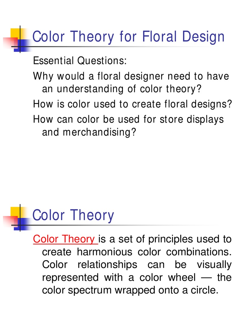 Color Theory in Floral Design | PDF | Color | Hue