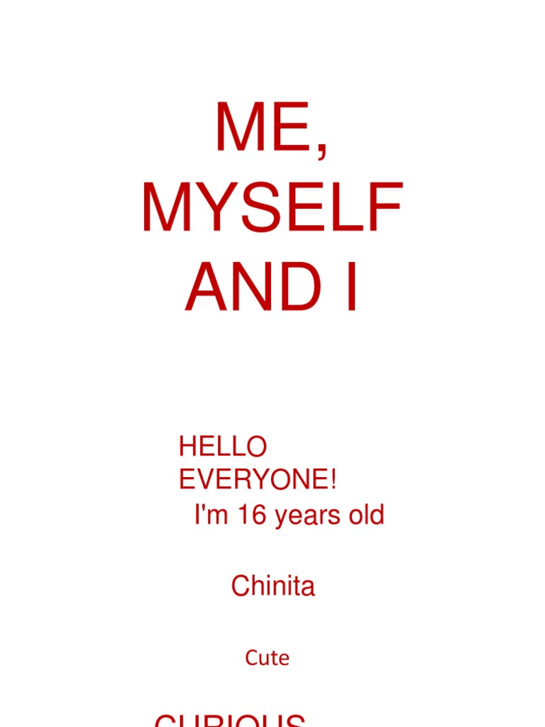 ME, Myself and I | PDF