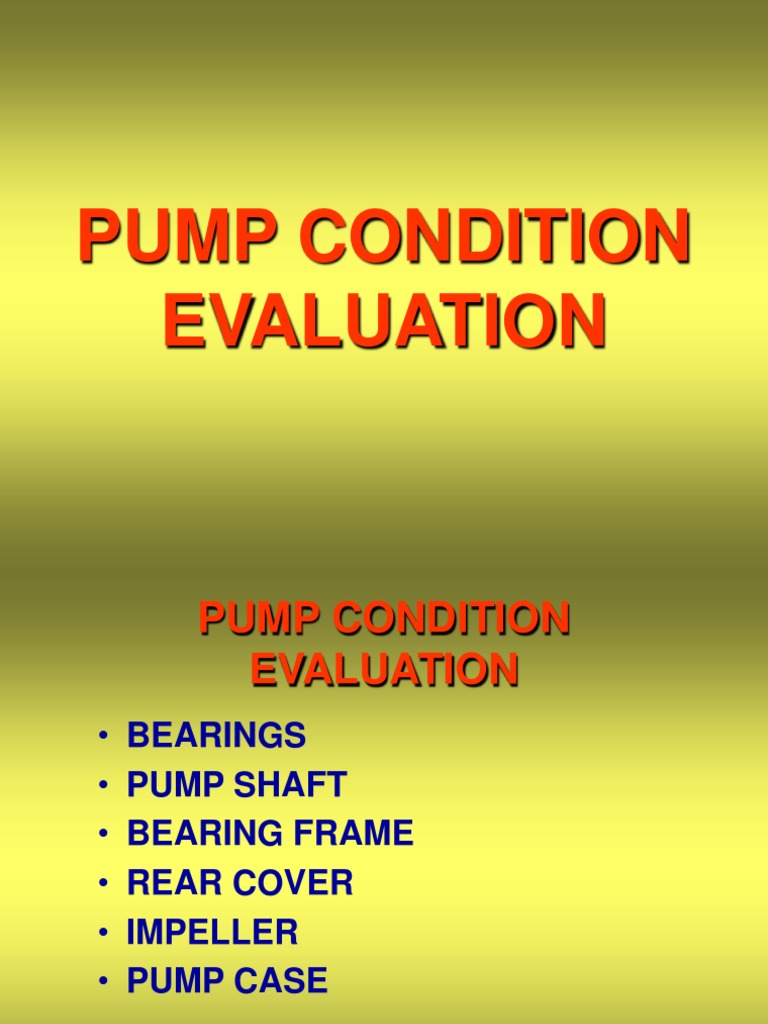 201 Pump Condition Evaluation | PDF
