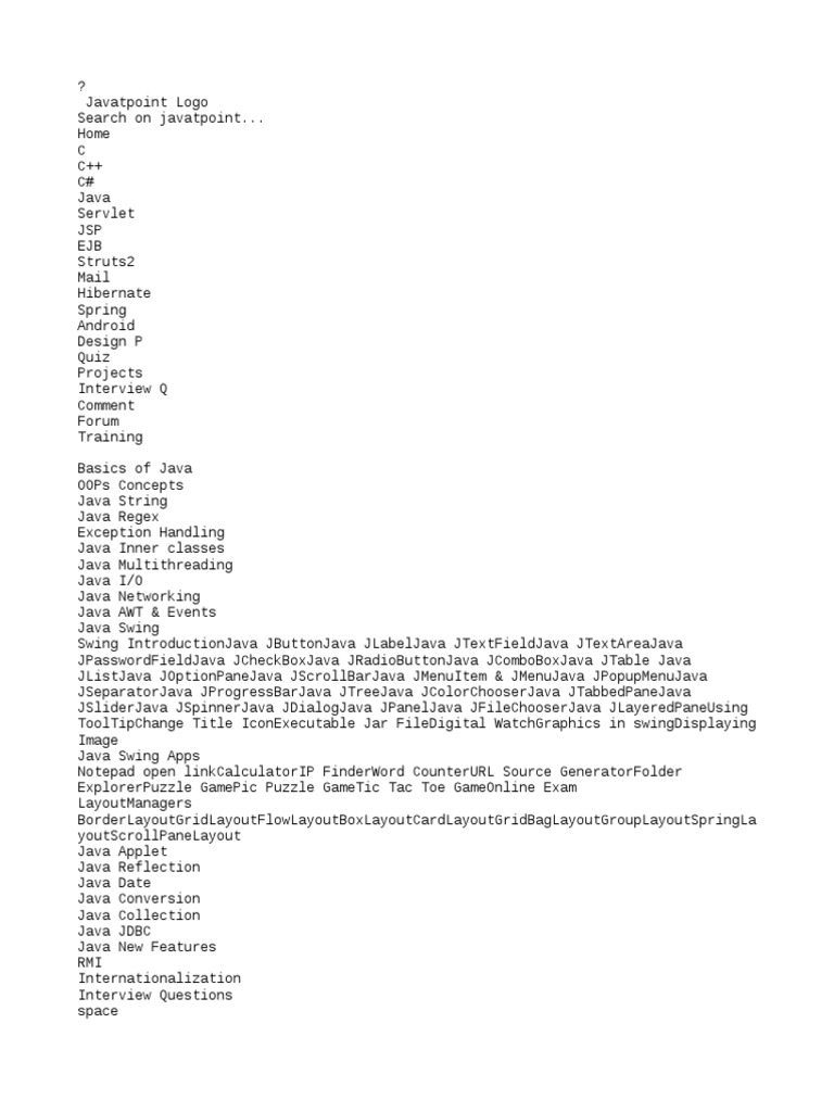 Java | PDF | Websites | Web Development