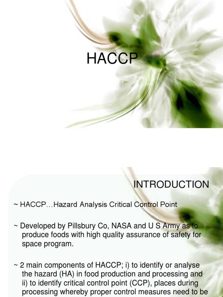 HACCP | PDF | Hazard Analysis And Critical Control Points | Safety