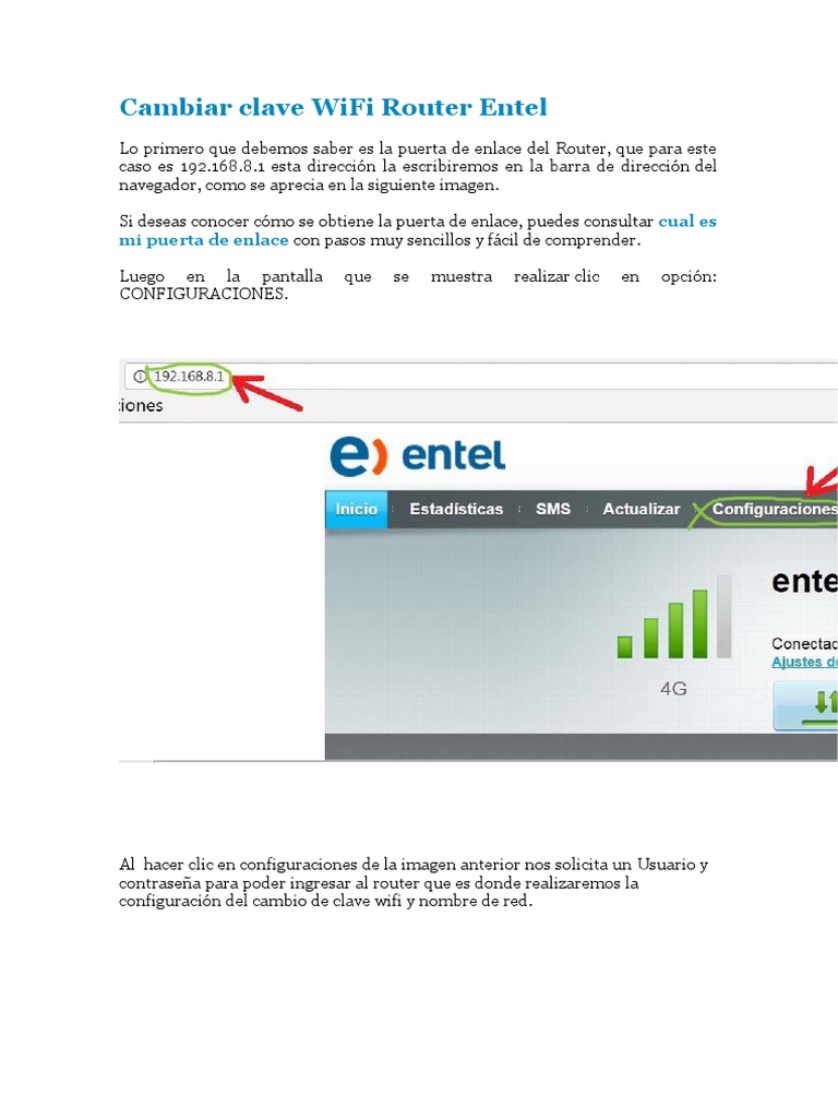 Cambiar Clave WiFi Router | PDF | Enrutador (Computación) | Contraseña