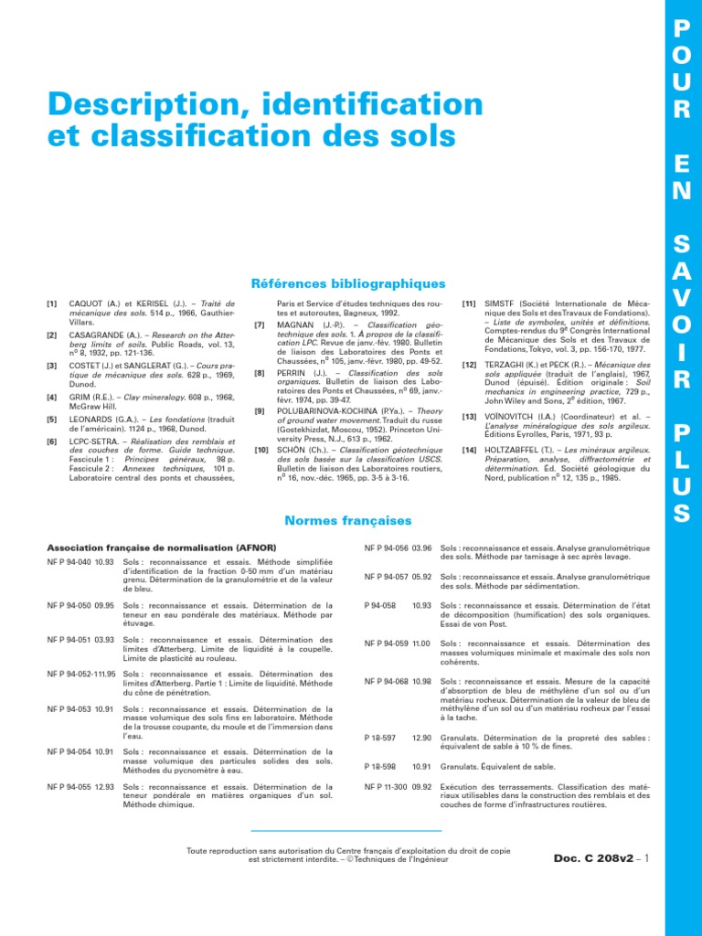 Description, Identification Et Classification Des Sols - TIPesp-c208 ...