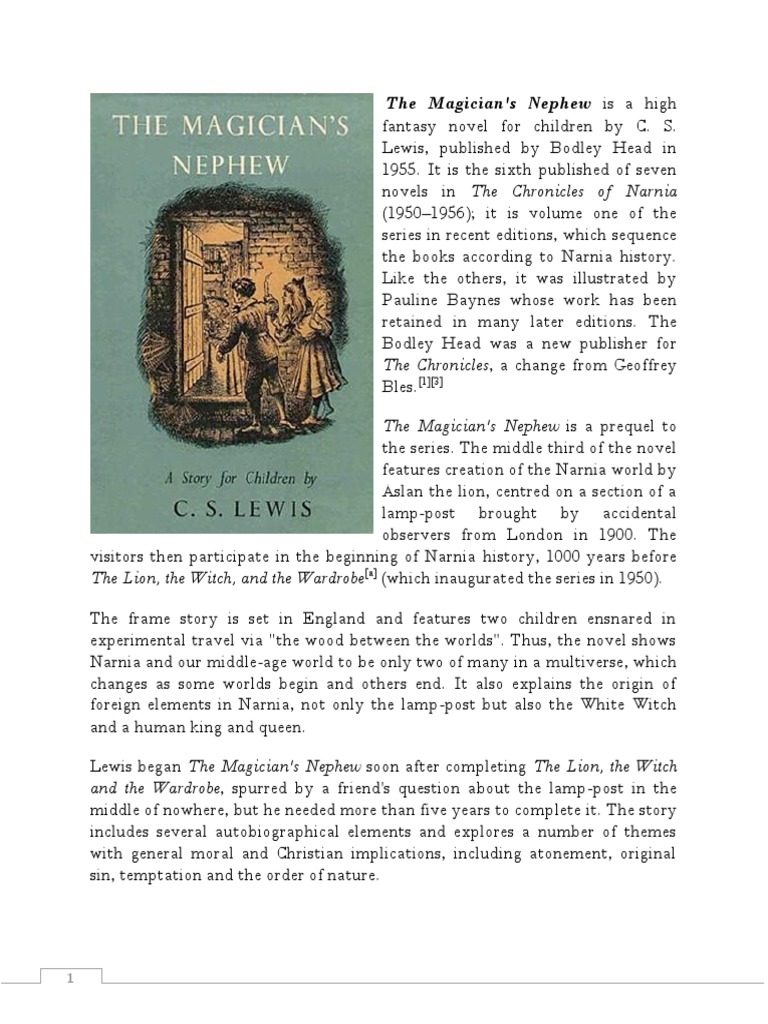 The Magician's Nephew Module | PDF | Aslan | The Chronicles Of Narnia