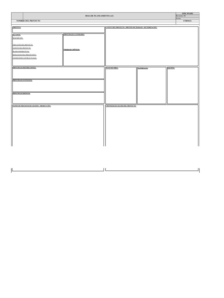 Hoja de Planeamiento de Proyecto A3 | PDF | Informática | Tecnología