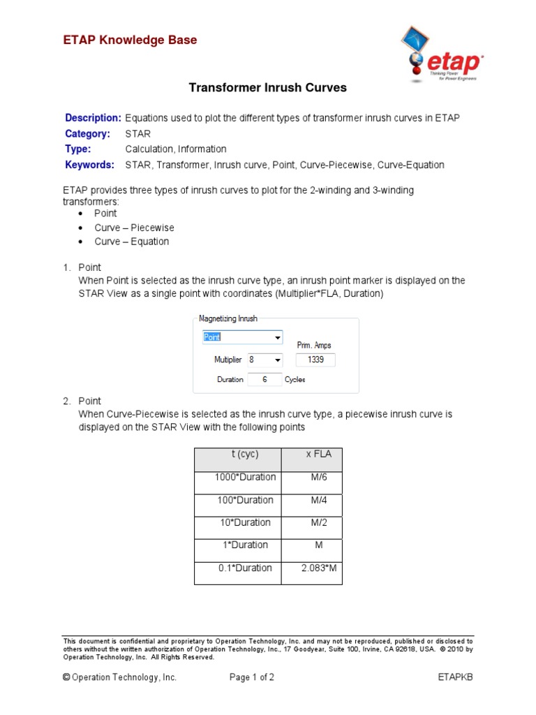 Transformer Inrush Curves | PDF | Physics | Teaching Mathematics