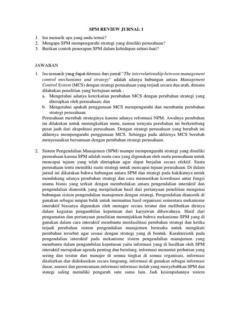 SPM Review Jurnal 1 | PDF