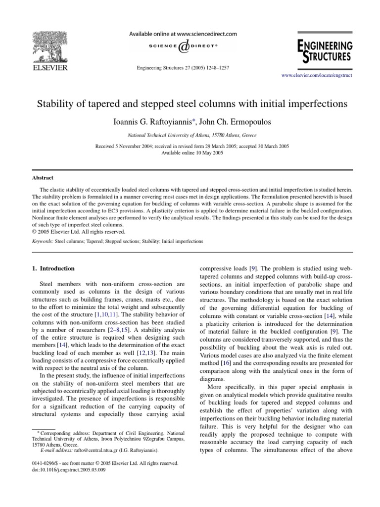 Stability of Tapered and Stepped Steel Columns With Initial ...