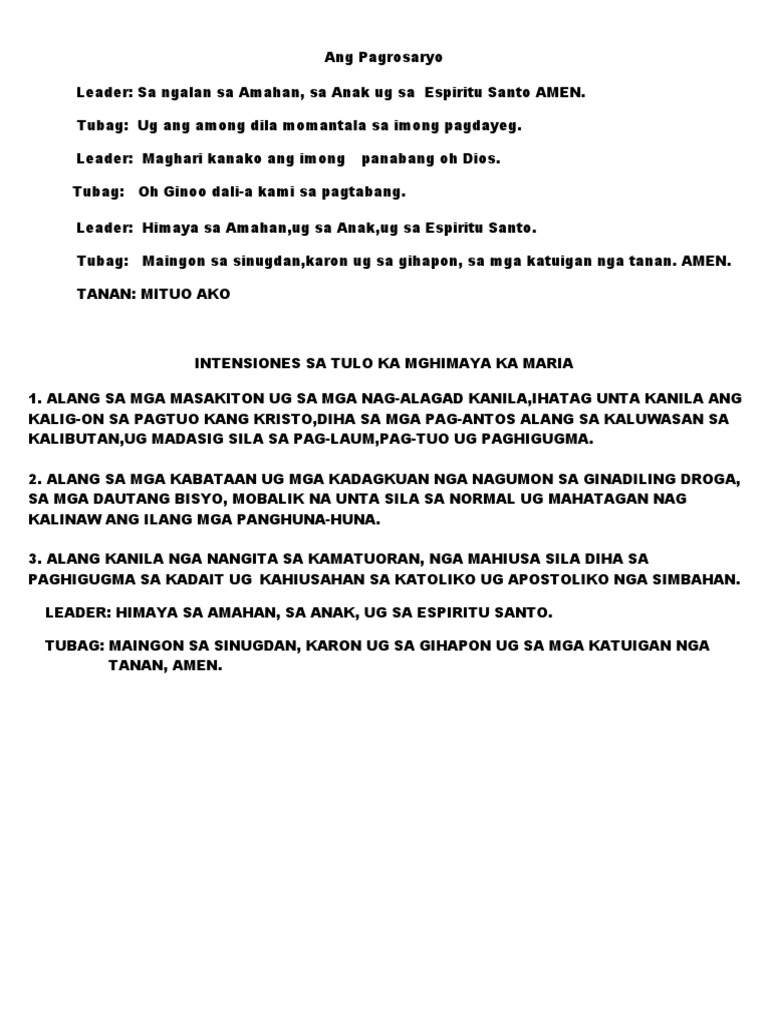 Ang Pagrosaryo | PDF