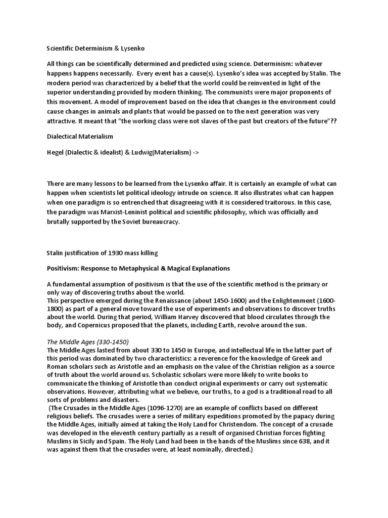 Scientific Determinism | PDF | Positivism | Rationalism