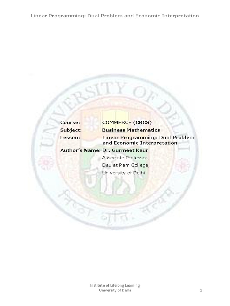 Simplex Duality | PDF | Linear Programming | Mathematical Optimization