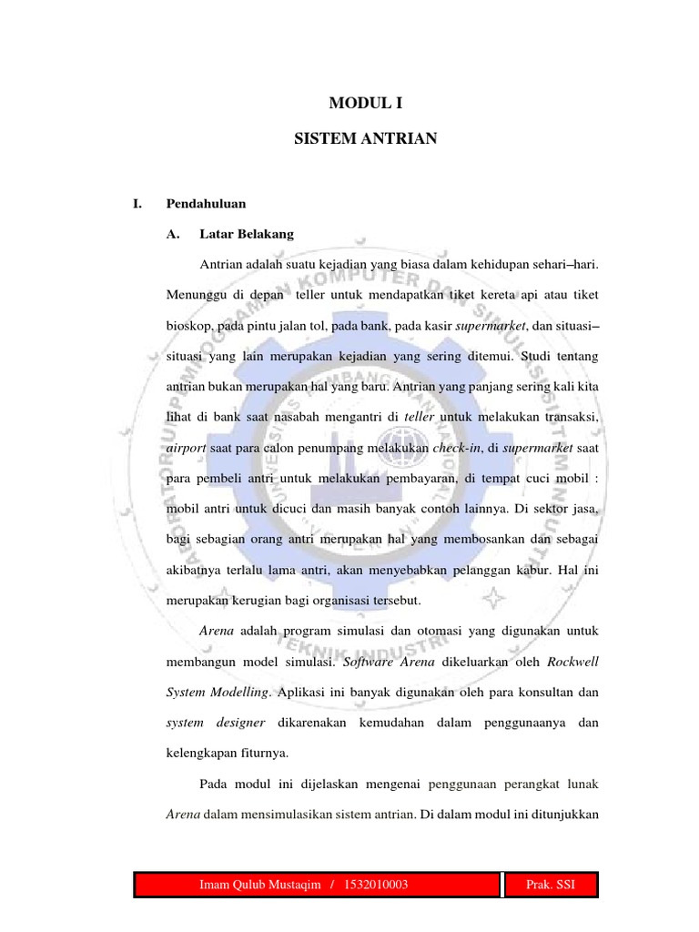 Modul I Sistem Antrian | PDF
