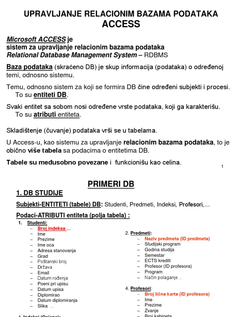 Sve o Access U | PDF