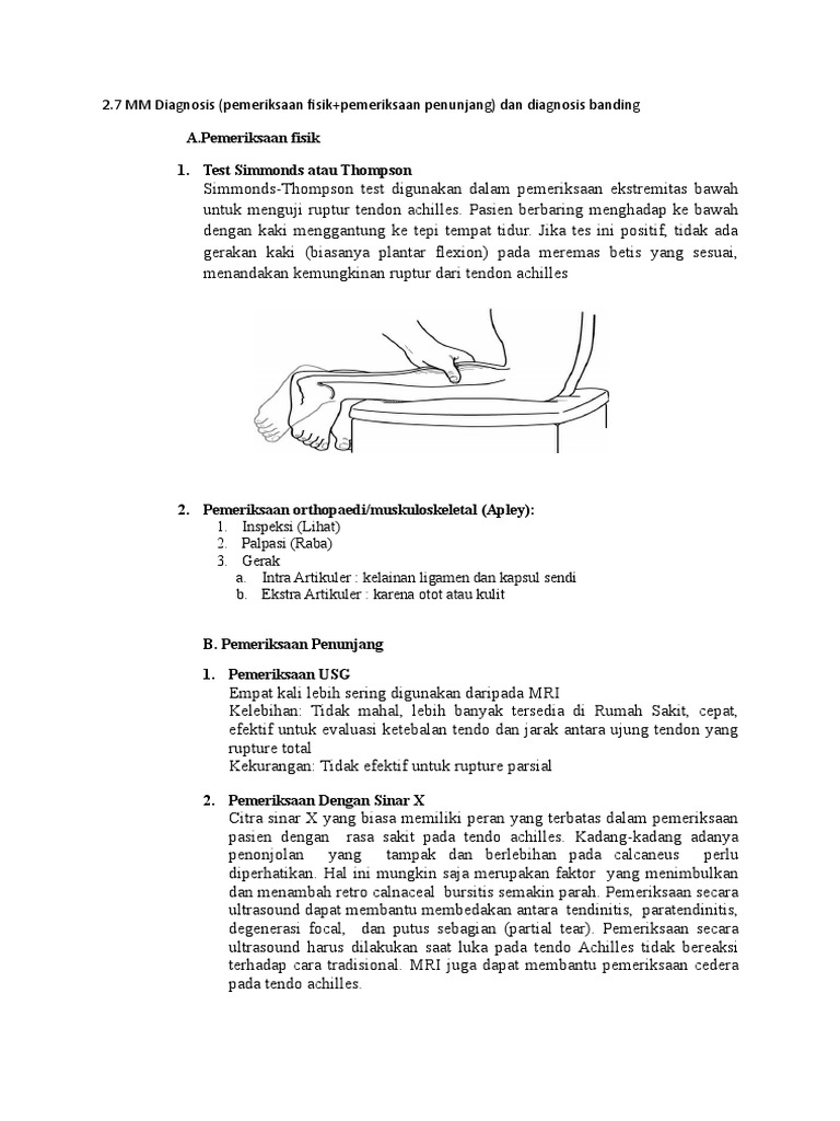 A.Pemeriksaan Fisik 1. Test Simmonds Atau Thompson | PDF