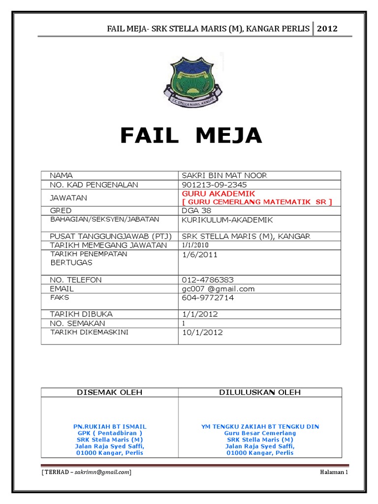 Fail Meja Guru Akademik | PDF