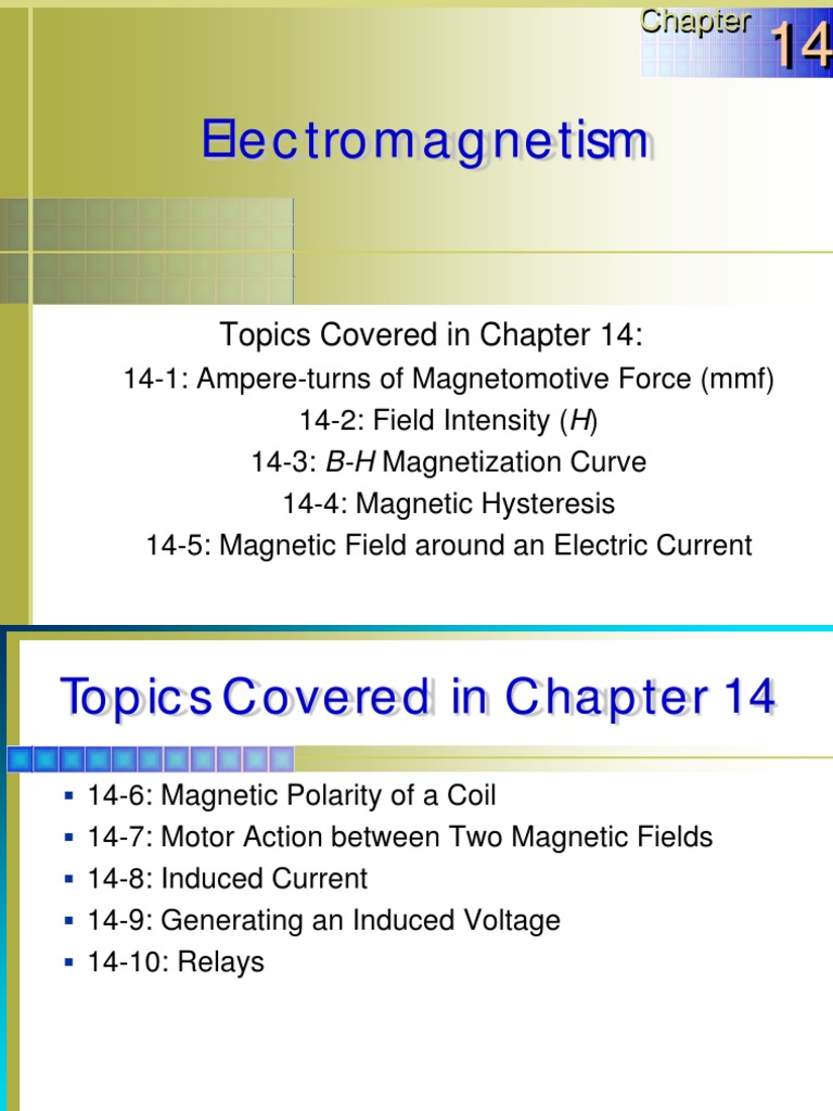 Electromagnetism: Topics Covered in Chapter 14 | PDF | Electromagnetic ...