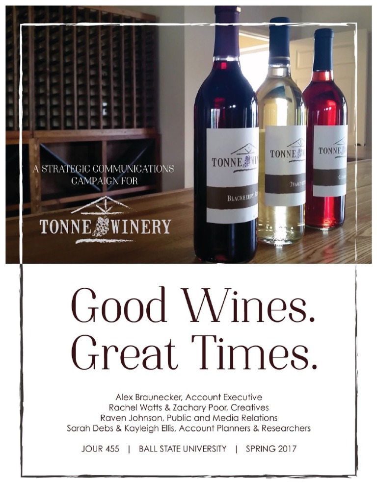 tonne winery marketing plan | Business Economics | Business