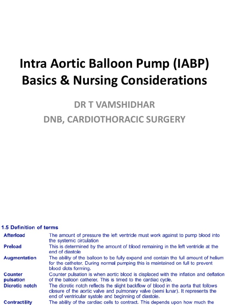 Intra Aortic Balloon Pump (IABP) Basics | PDF | Cardiovascular Physiology | Cardiovascular System