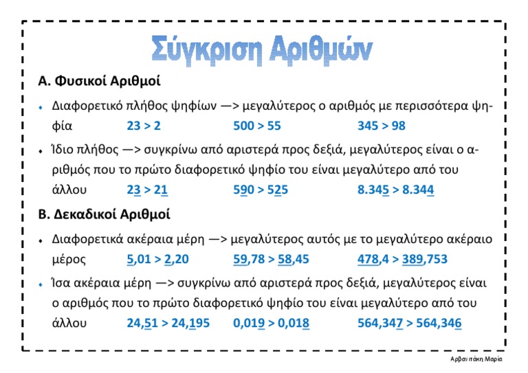 4. ΣΥΓΚΡΙΣΗ ΑΡΙΘΜΩΝ | PDF