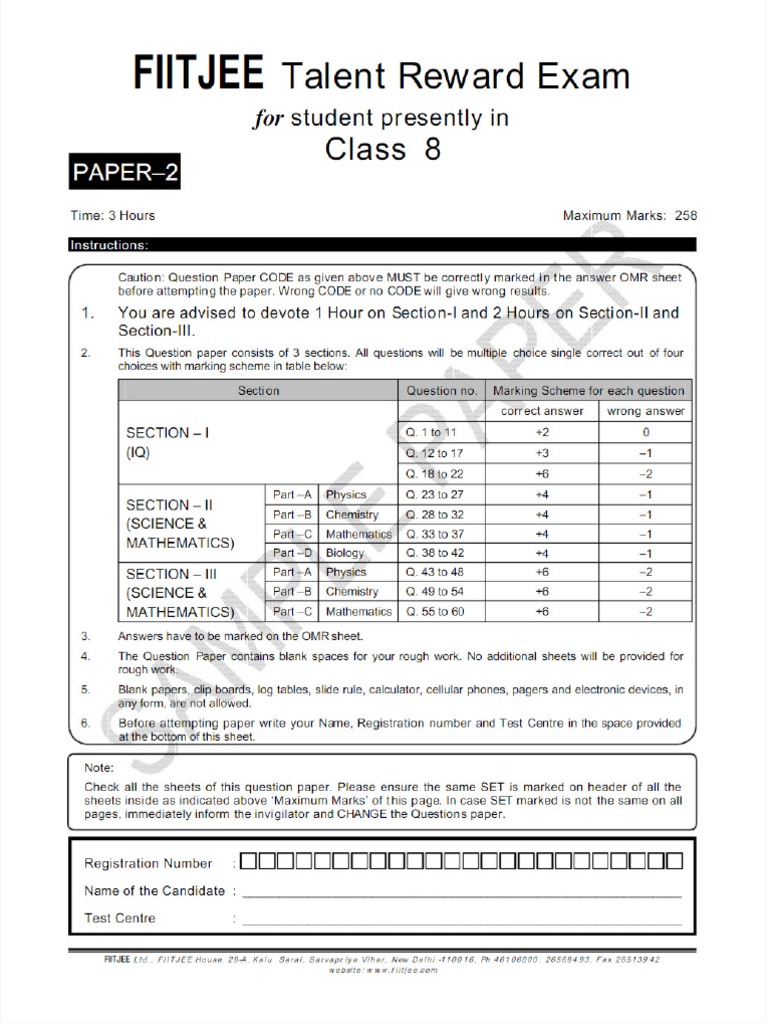 FTRE-2013 Paper 2 Sample With Answer | PDF