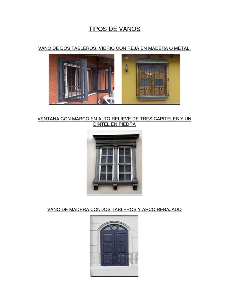 Tipos de Vanos en Arquitectura | PDF