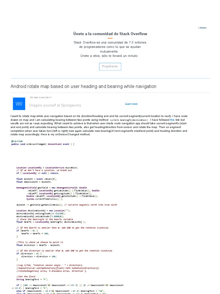 Android Rotate Map Based On User Heading and Bearing While Navigation ...