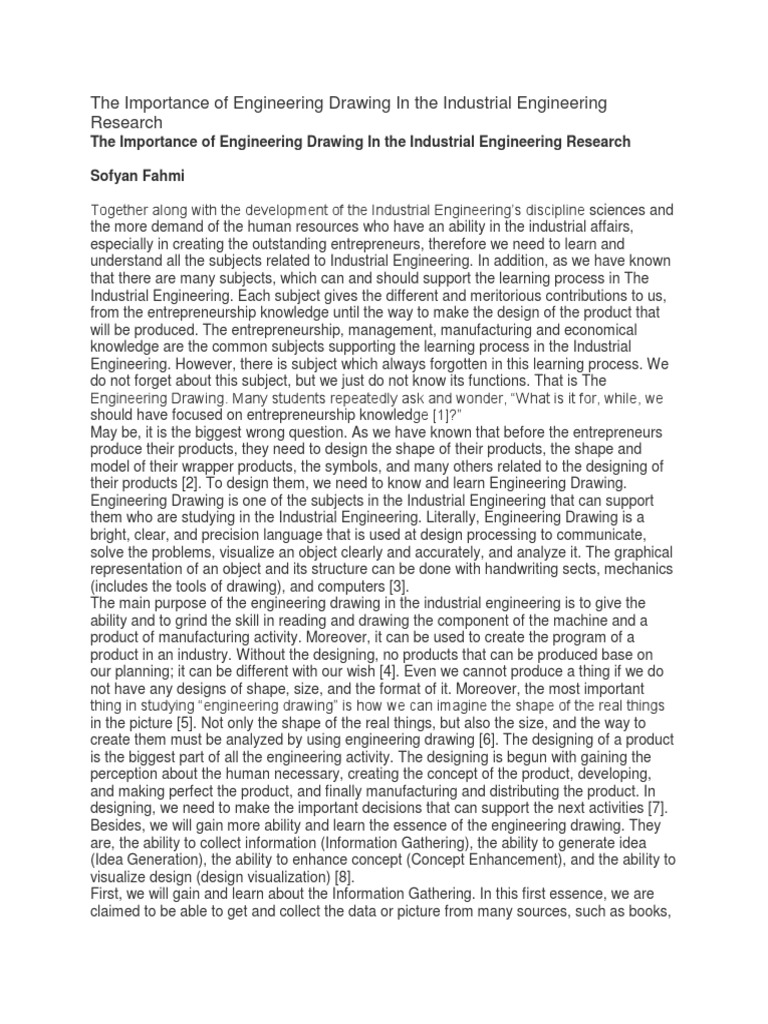 The Importance of Engineering Drawing in The Industrial Engineering ...