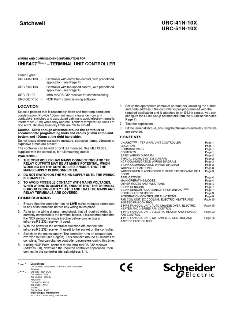 Satchwell Unifact Pro Terminal Unit Controller For Sigma Systems Wiring ...