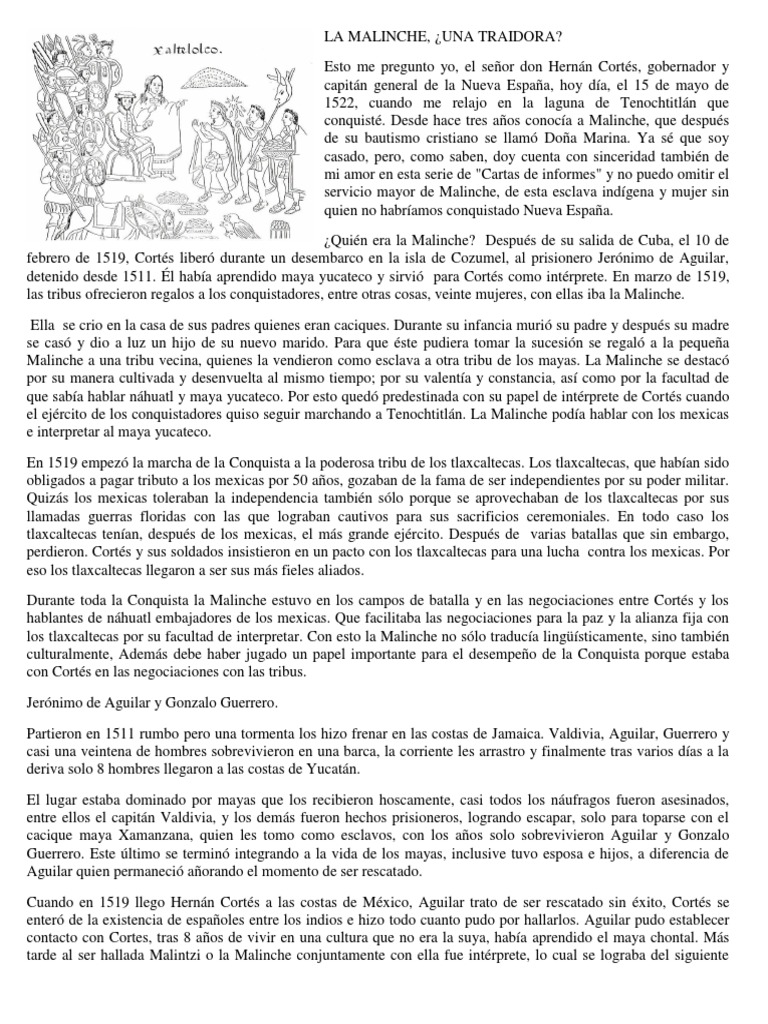 La Malinche: ¿Traidora o víctima? | PDF | Hernán Cortés | America latina