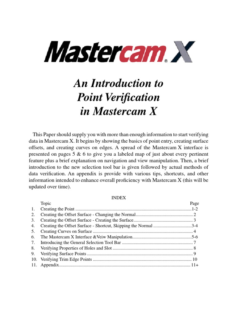 An Introduction To Point Verification in Mastercam X | PDF | Icon ...