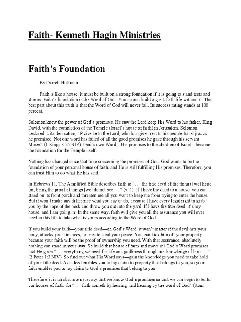 Faith Kenneth Hagin Ministries Pdf Solomons Assurance Theology