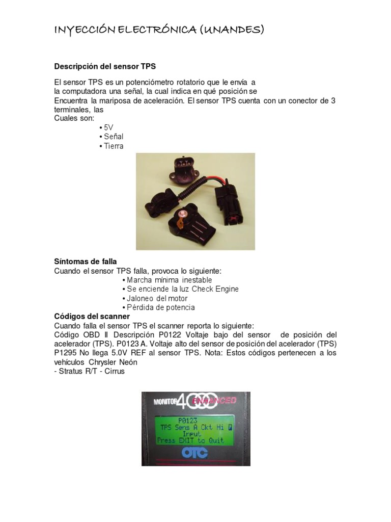 Descripción y diagnóstico del sensor de posición del acelerador (TPS) y ...