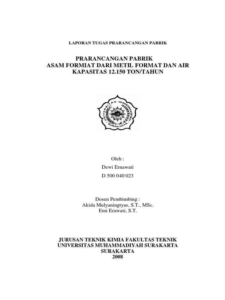 Asam Formiat Dari Metahnol Dan Air | PDF