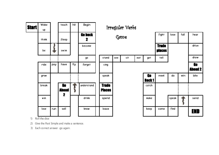 Irregular Verbs Game | PDF