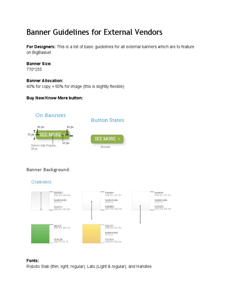 Banner Design Guide for Vendors | PDF