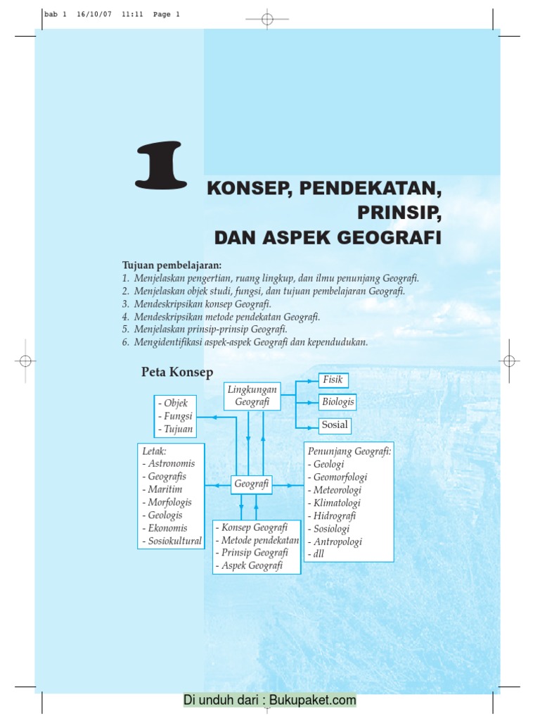 Bab 1 Konsep, Pendekatan, Prinsip, Dan Aspek Geografi PDF | PDF