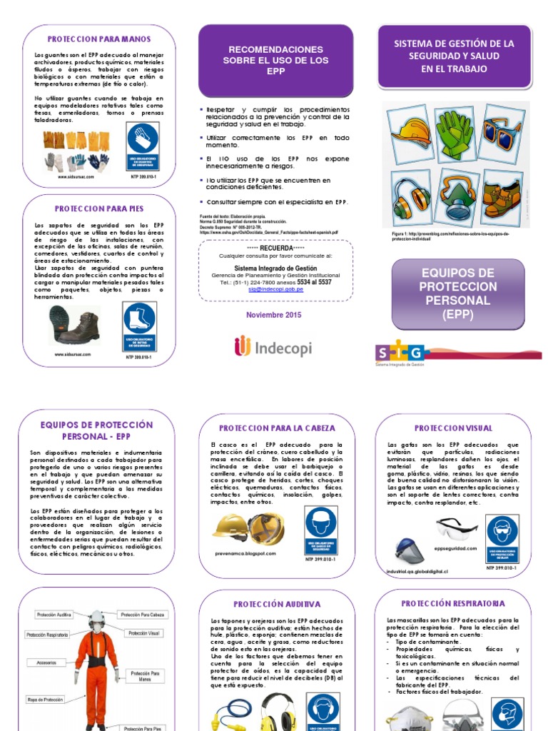 Triptico de Equipos de Proteccion Personal