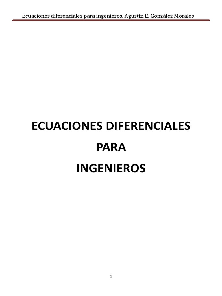 Ecuaciones Diferenciales para Ingenieros | PDF | Ecuaciones diferenciales | Ecuaciones