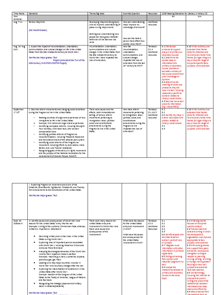 Regular 6th Grade Social Studies Pacing Guide 2017-18 3 | PDF | Cold ...