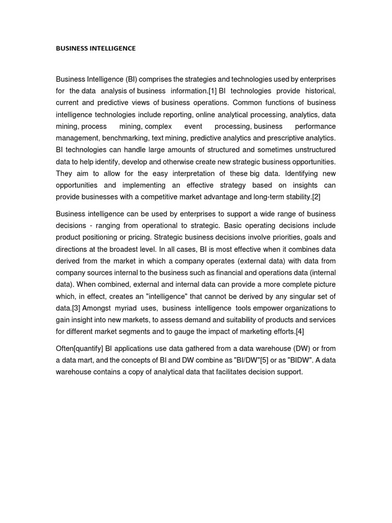 Business Intelligence | PDF