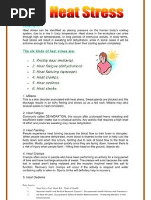 Heat Stroke Fact Sheet Pdf