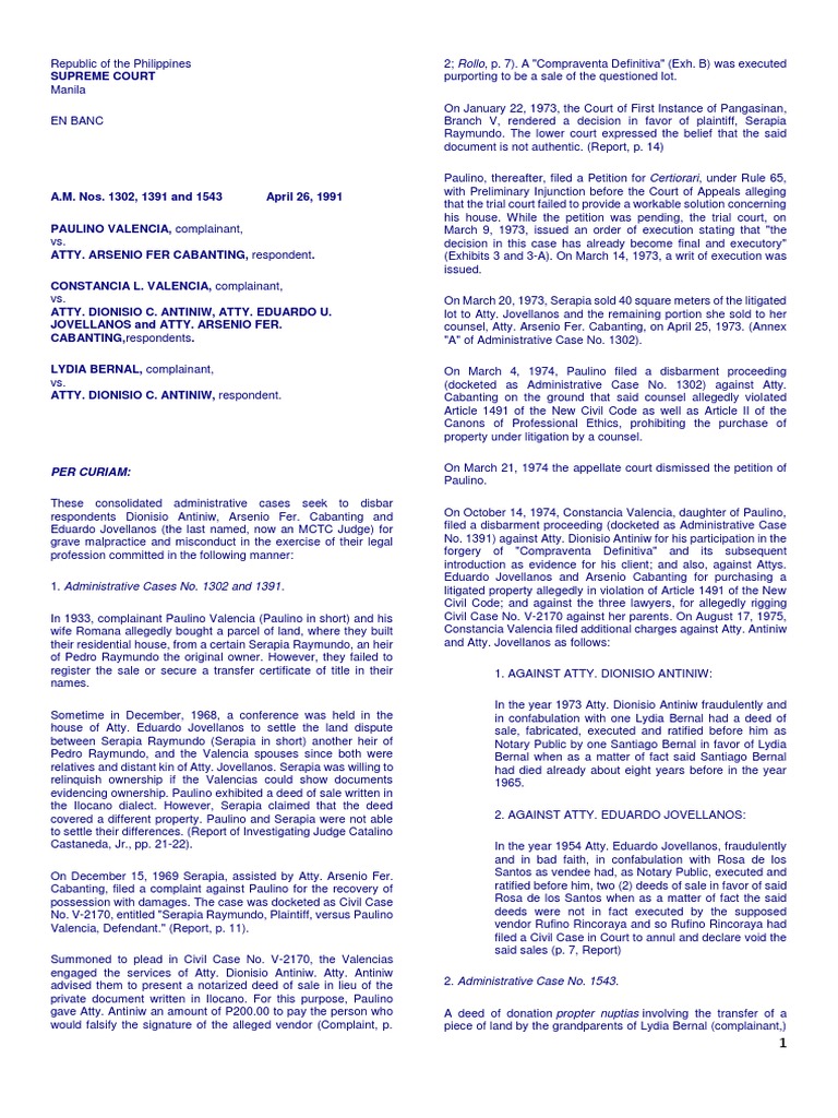 Disbarment Cases Against Multiple Lawyers for Unethical Conduct ...