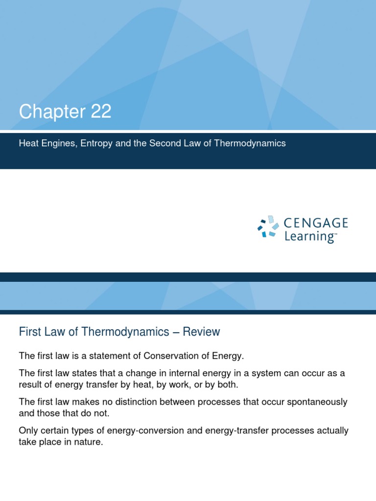 Chapter 22 Heat Engines Entropy And The Second Law Of Thermodynamics